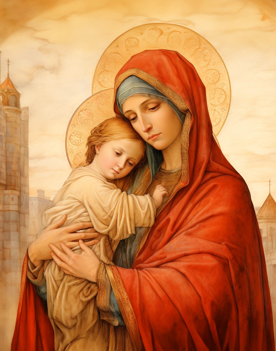 Madonna and Baby Jesus Digital Download 16 X 20 Inches Instant Access ...