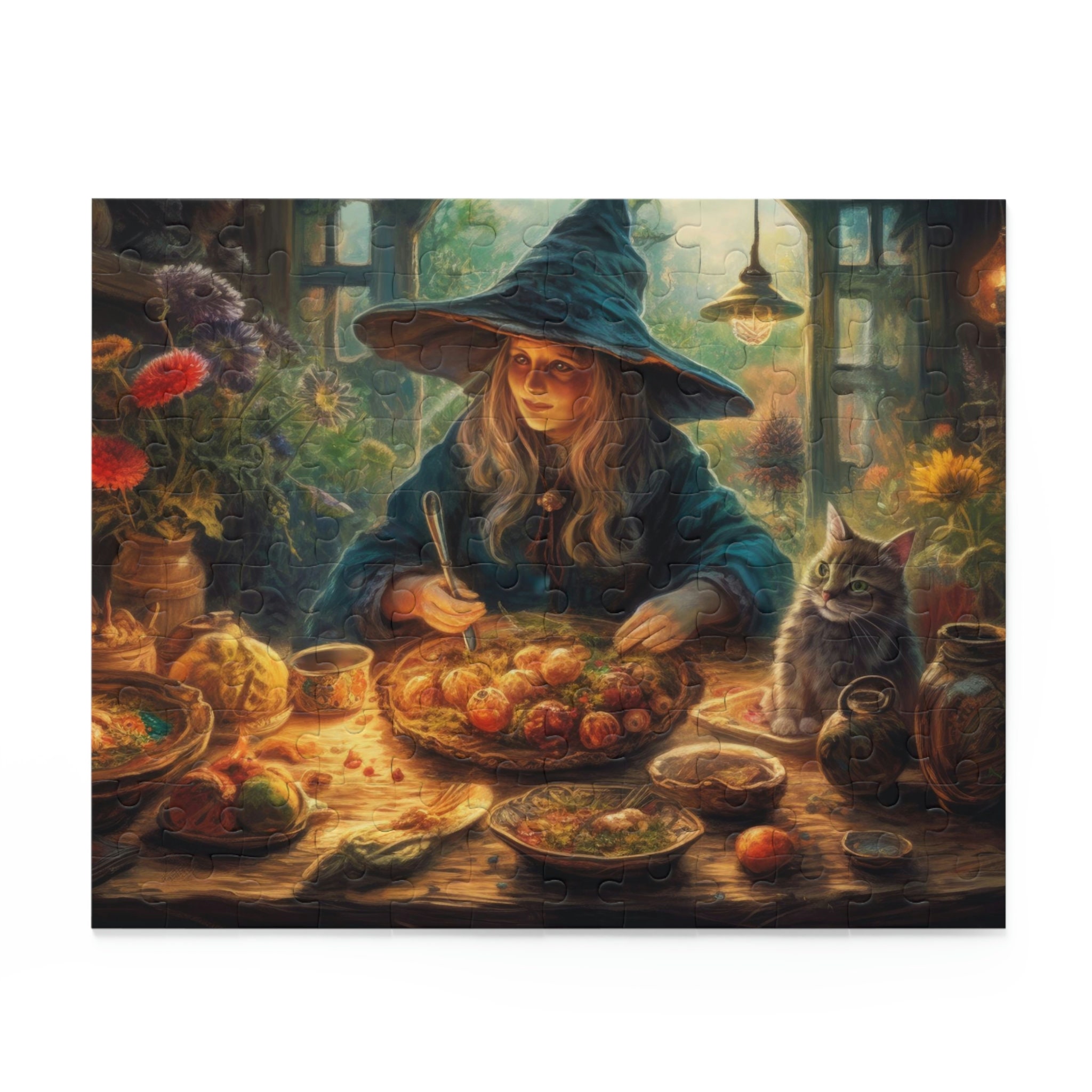 Magical Witch and Her Familiar Fantasy Puzzle 120, 252, 500-piece - Etsy