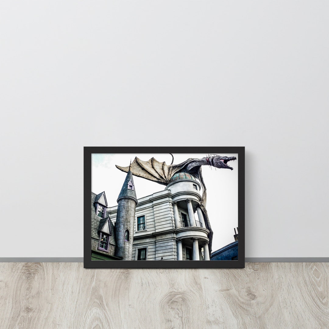 Dragon at Gringott's Bank Framed Poster - Etsy