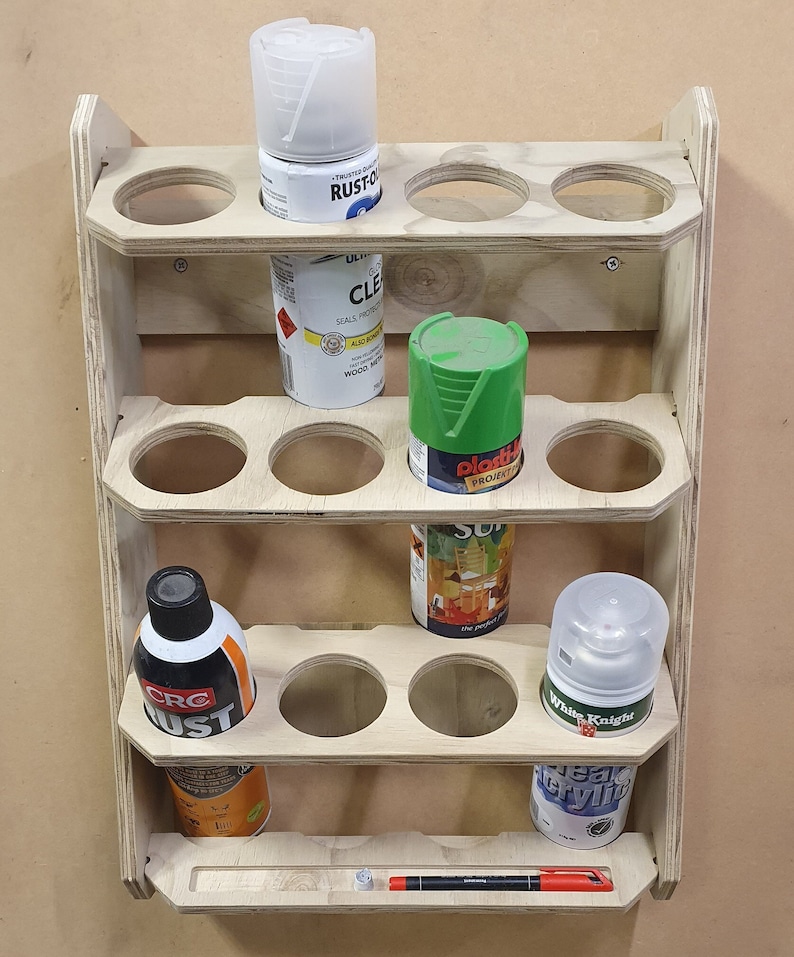DIY Spray Can Holder CNC File - Wall Organizer for Paints - Etsy