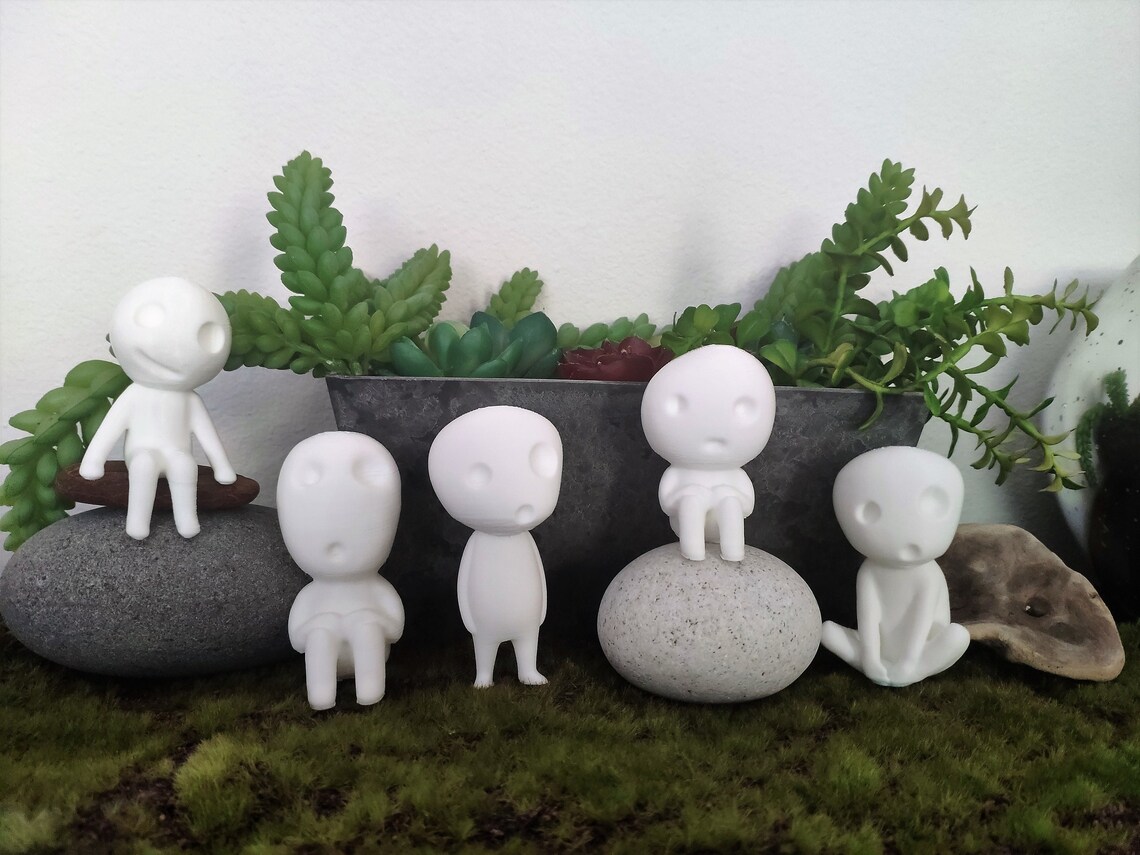 Kodama Tree Spirits 3d Printed Japanese Forest Spirits - Etsy