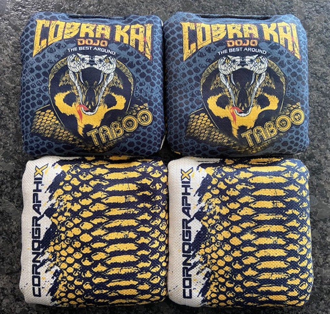 Pro Speed Cornhole Bags, 4-bag Set, Dual Speed Fabrics, "cobra Kai ...