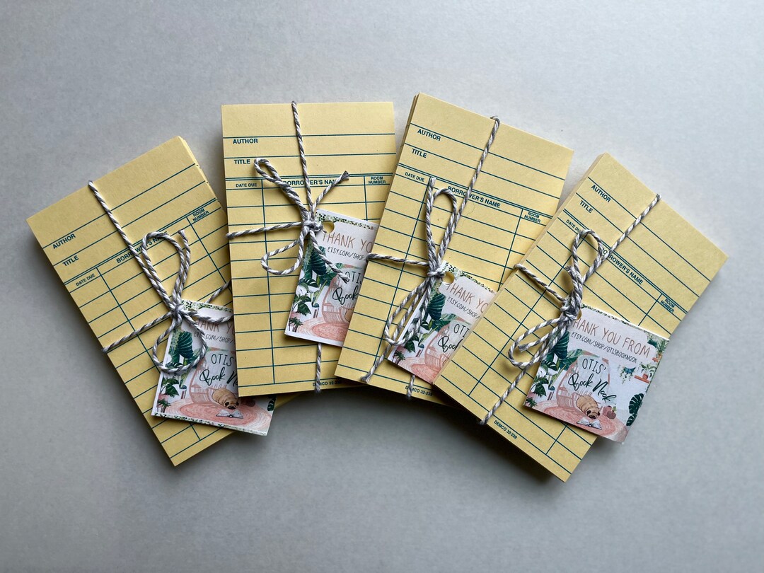 25 Yellow Authentic Library Cards - Etsy
