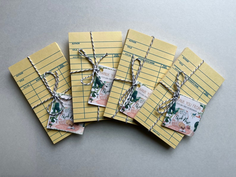 25 Yellow Authentic Library Cards - Etsy