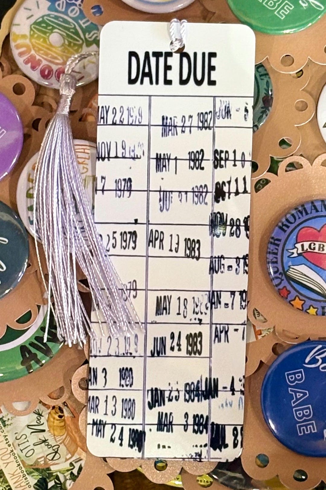 Library Card Checkout Sublimated Bookmark With Tassel - Etsy