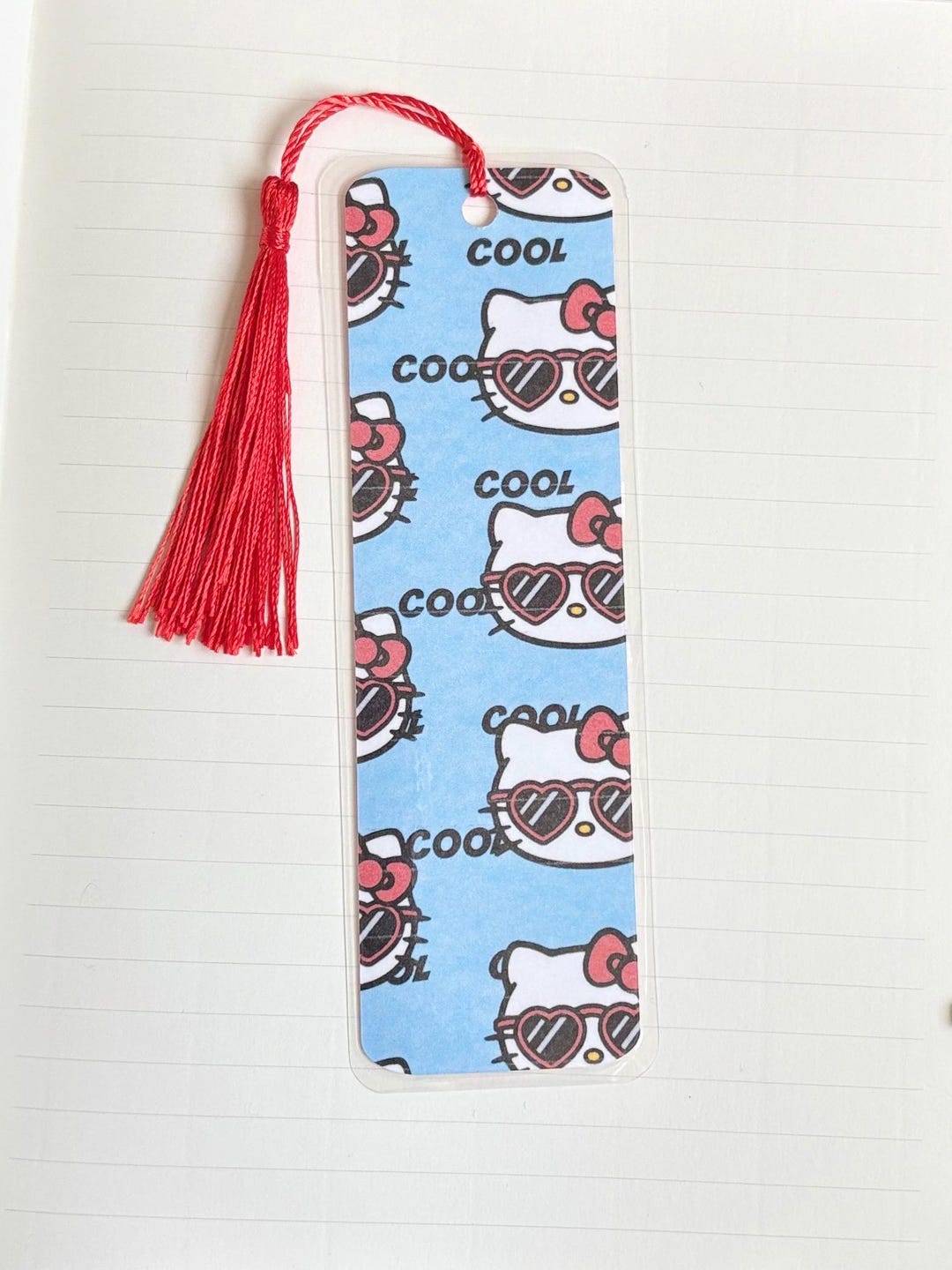Kawaii Hello Kitty Bookmark, Laminated and Double Sided With Tassel - Etsy