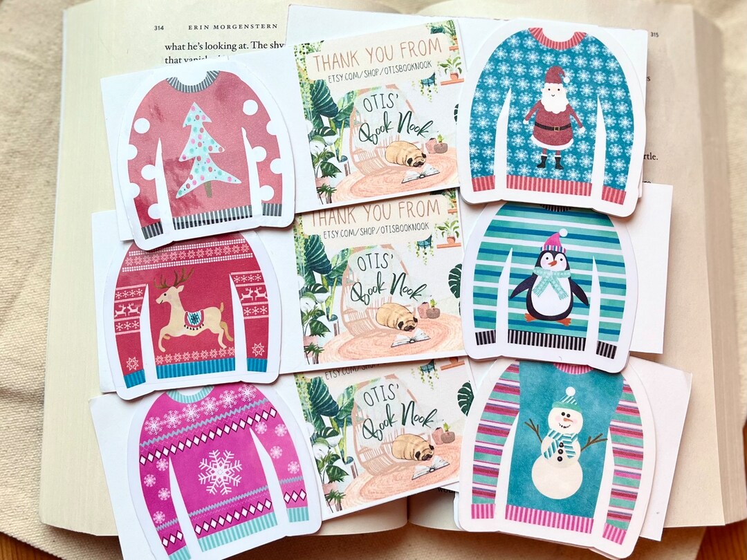 Ugly Christmas Sweater Magnetic Bookmark, Laminated and Double Sided - Etsy