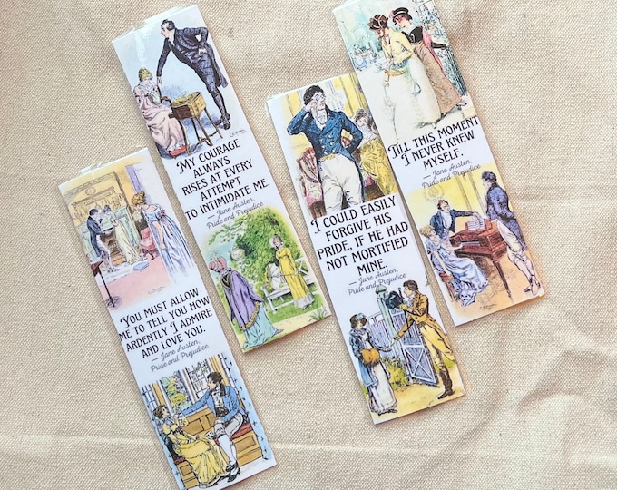 Pride and Prejudice Bookmark, Laminated and Double Sided - Etsy