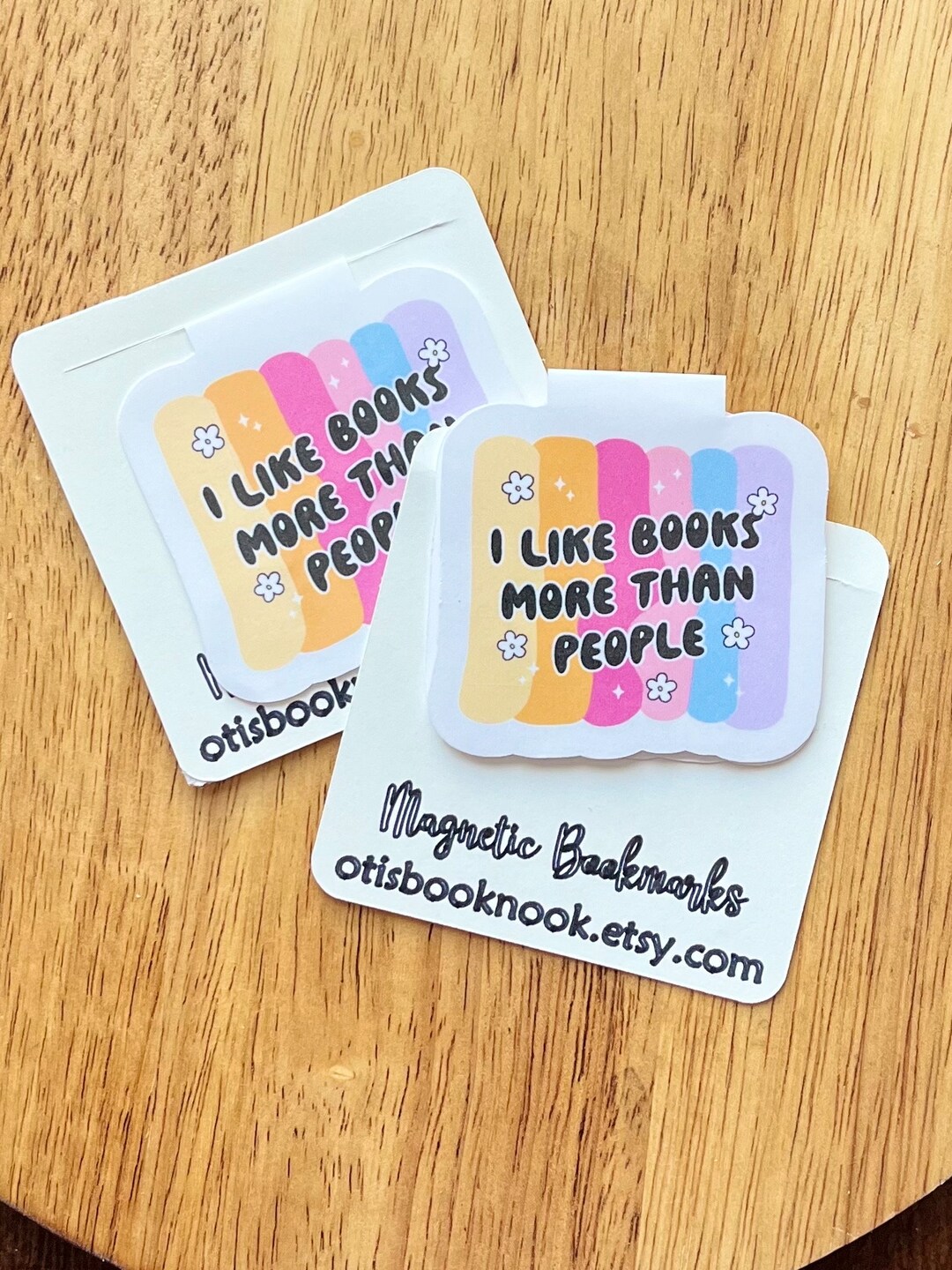 I Like Books More Than People Magnetic Bookmark, Laminated and Double ...