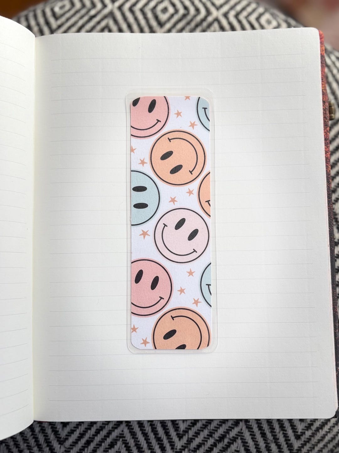 Boho Hippie Smiley Face Bookmark, Laminated and Double Sided - Etsy
