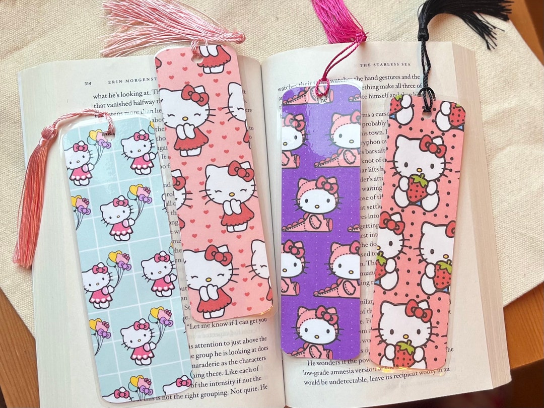 Kawaii Hello Kitty Bookmark, Laminated and Double Sided With Tassel - Etsy
