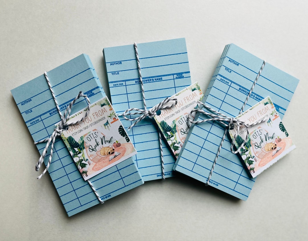 25 Blue Authentic Library Cards - Etsy