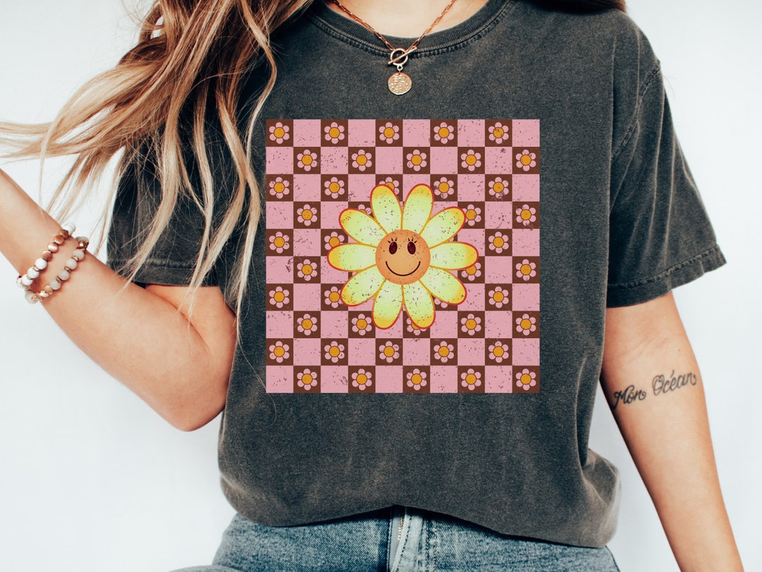 Smiling Flower Shirt, Vintage Smiley Face, Comfort Colors®, Oversized ...