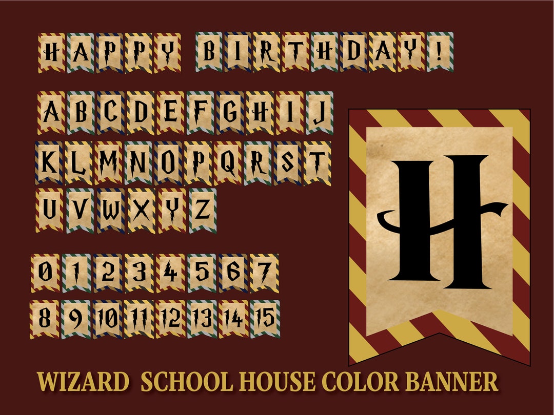 Wizard Party Banner, Magical Party Decoration, HAPPY BIRTHDAY Banner ...