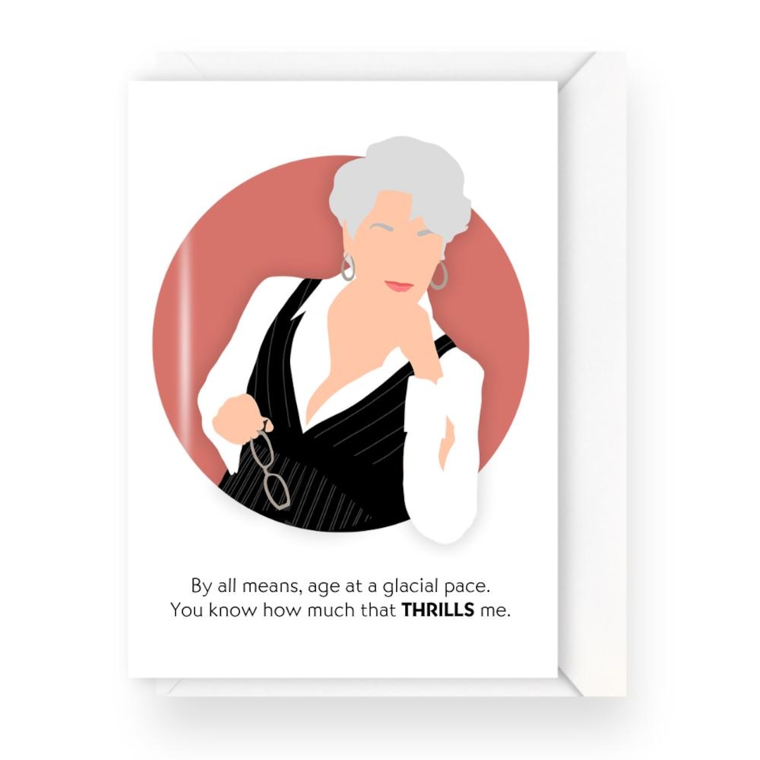 Miranda Priestly Birthday Card: Devil Wears Prada Pop Culture - Etsy