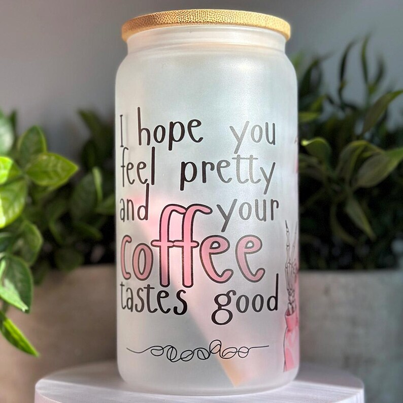 Hot Mess Baddie Skeleton 16oz Glass Can Cup, Fun Drinkware, Unique Gift ...