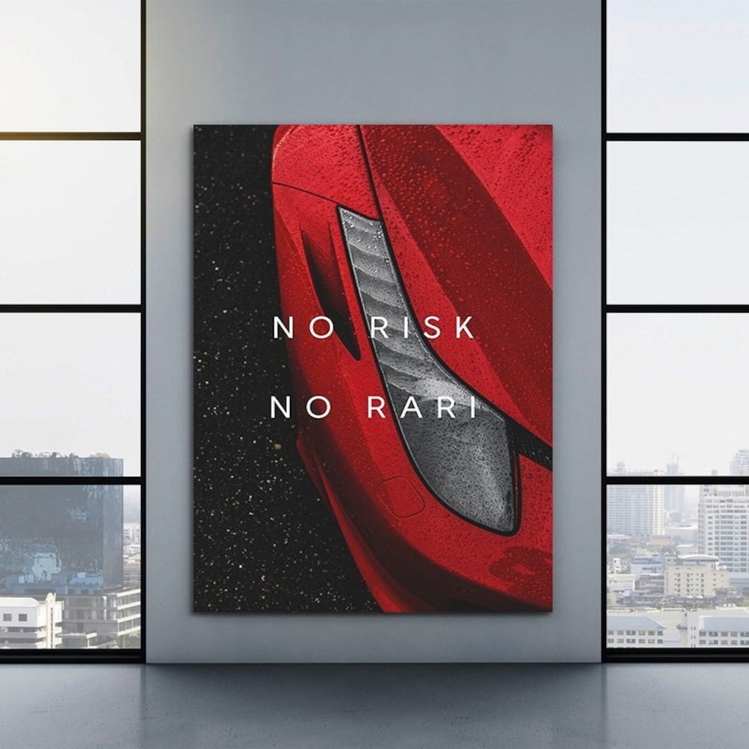 Buy No Risk No Rari Motivational Wall Art Ferrari Canvas Print Online ...