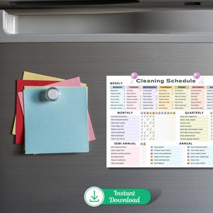 EDITABLE Cleaning Schedule | PRINTABLE Pastel Yearly Cleaning Weekly ...