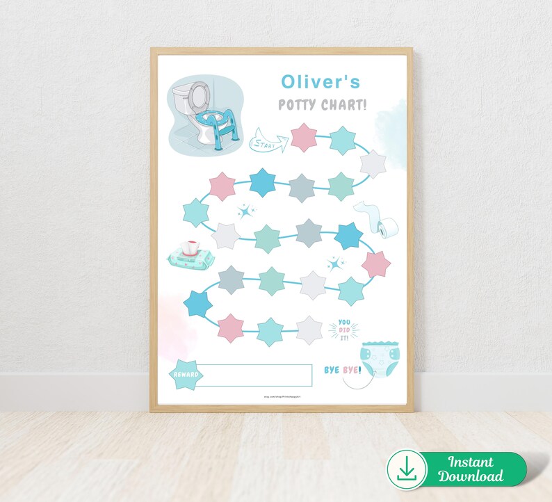 Editable Potty Chart Toddler's Toilet Training With - Etsy