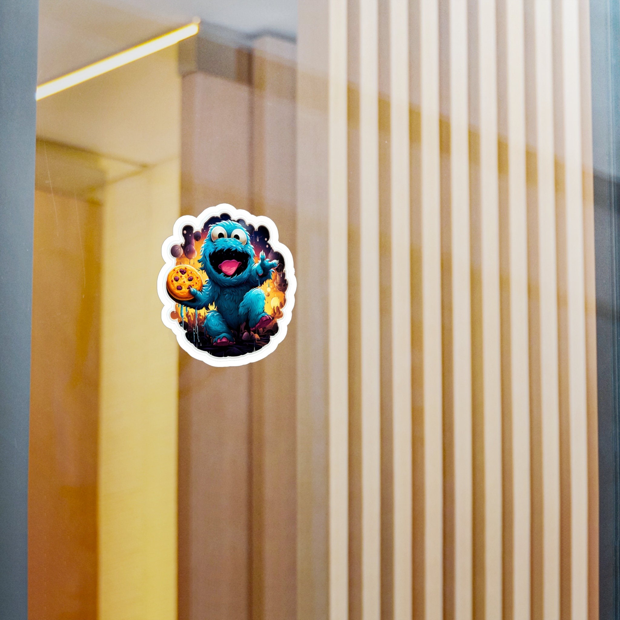 Neon Cookie Monster Sticker Sesame Street - Etsy