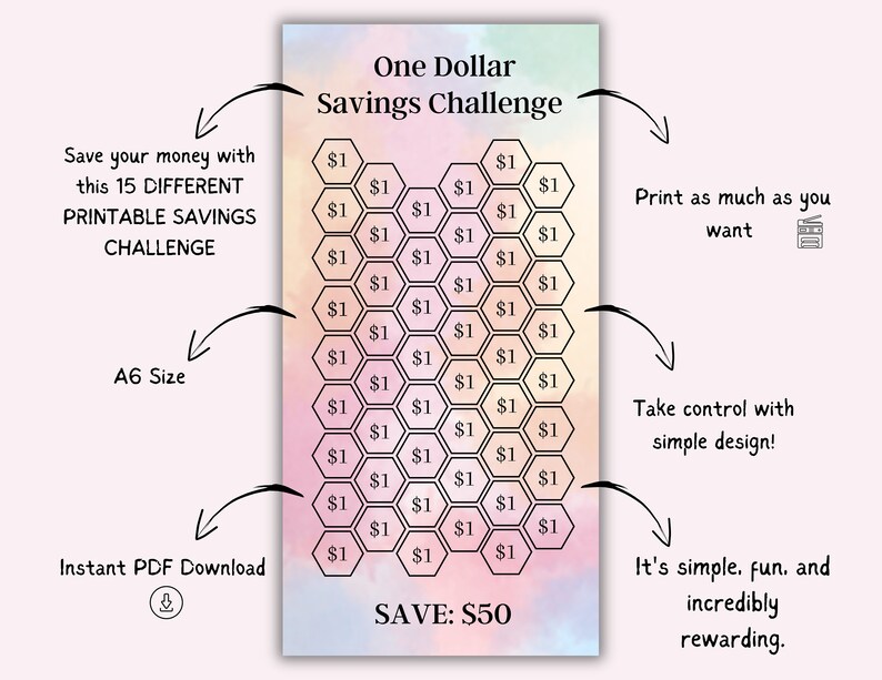 A6 Size Savings Challenge Bundle | Low Income Savings Challenge ...