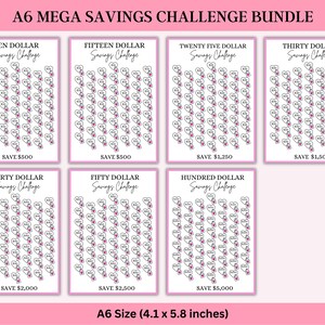 Mega Savings Challenge Bundle A6 Mini Savings Challenge - Etsy