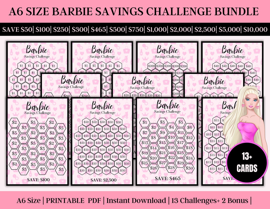 Barbie Savings Challenge Bundle A6 Mini Savings Challenge Bundle ...