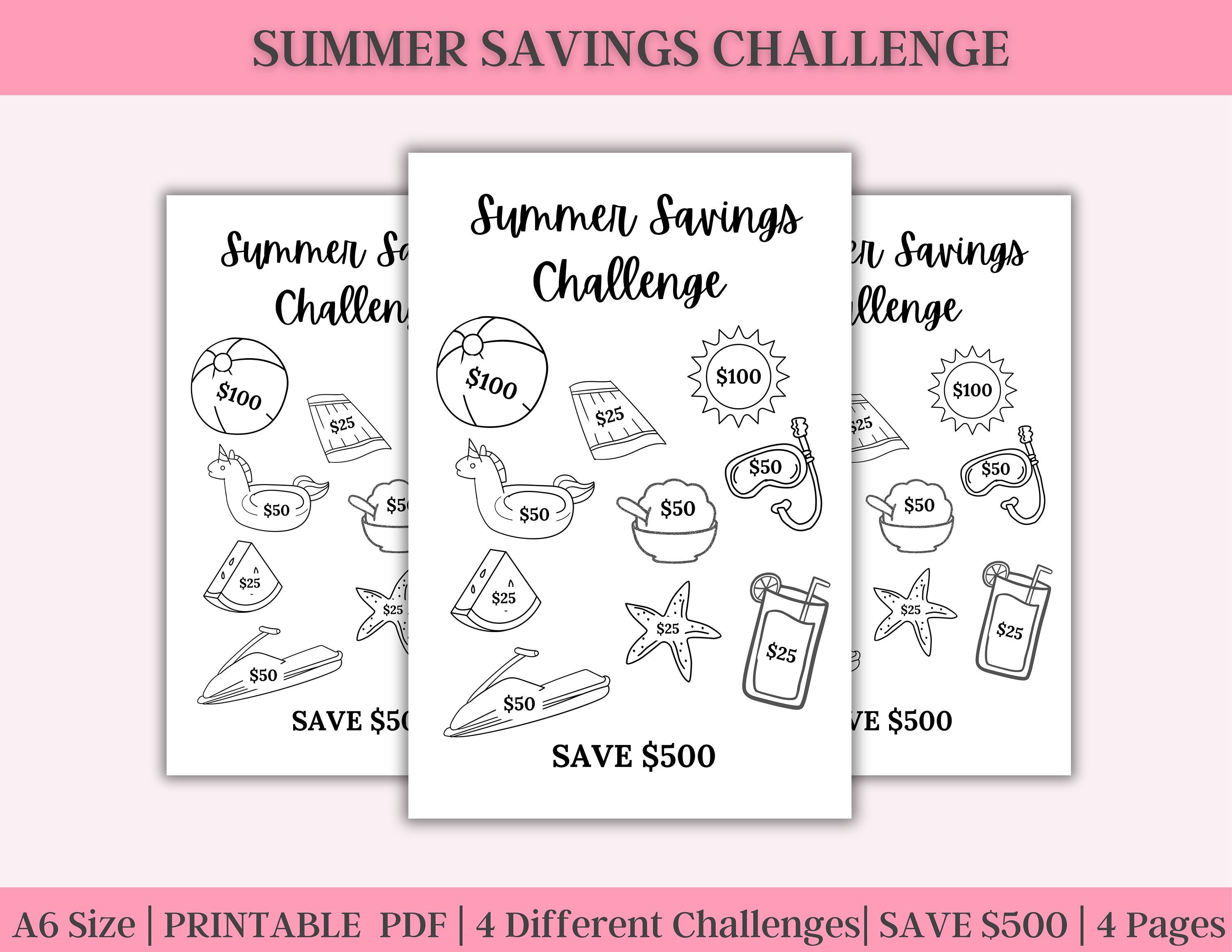 4 Seasons Winter Spring Summer Fall Savings Challenge Trackers | A6 ...