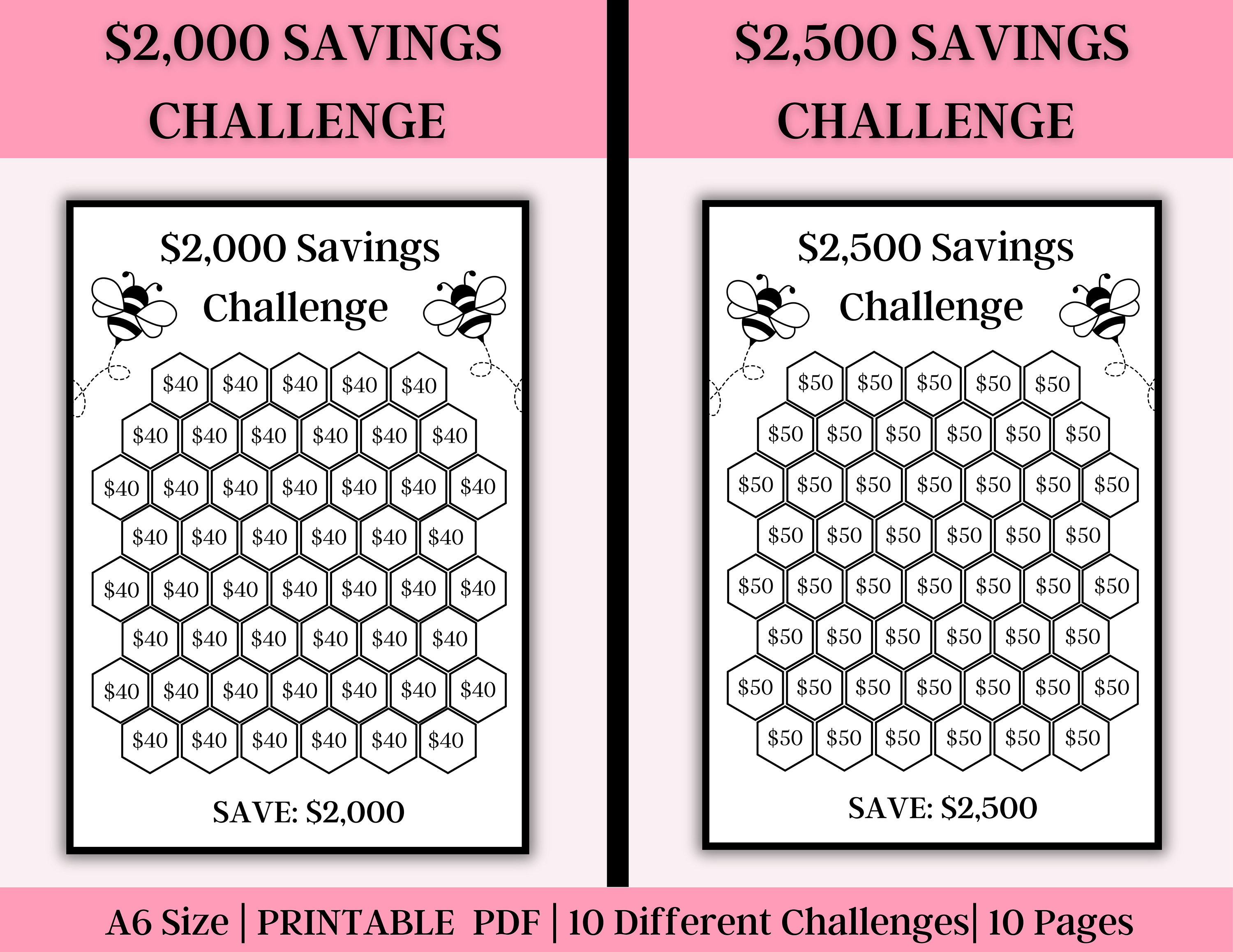 10 Printable Savings Challenges | A6 Savings Challenge Bundle | Savings ...