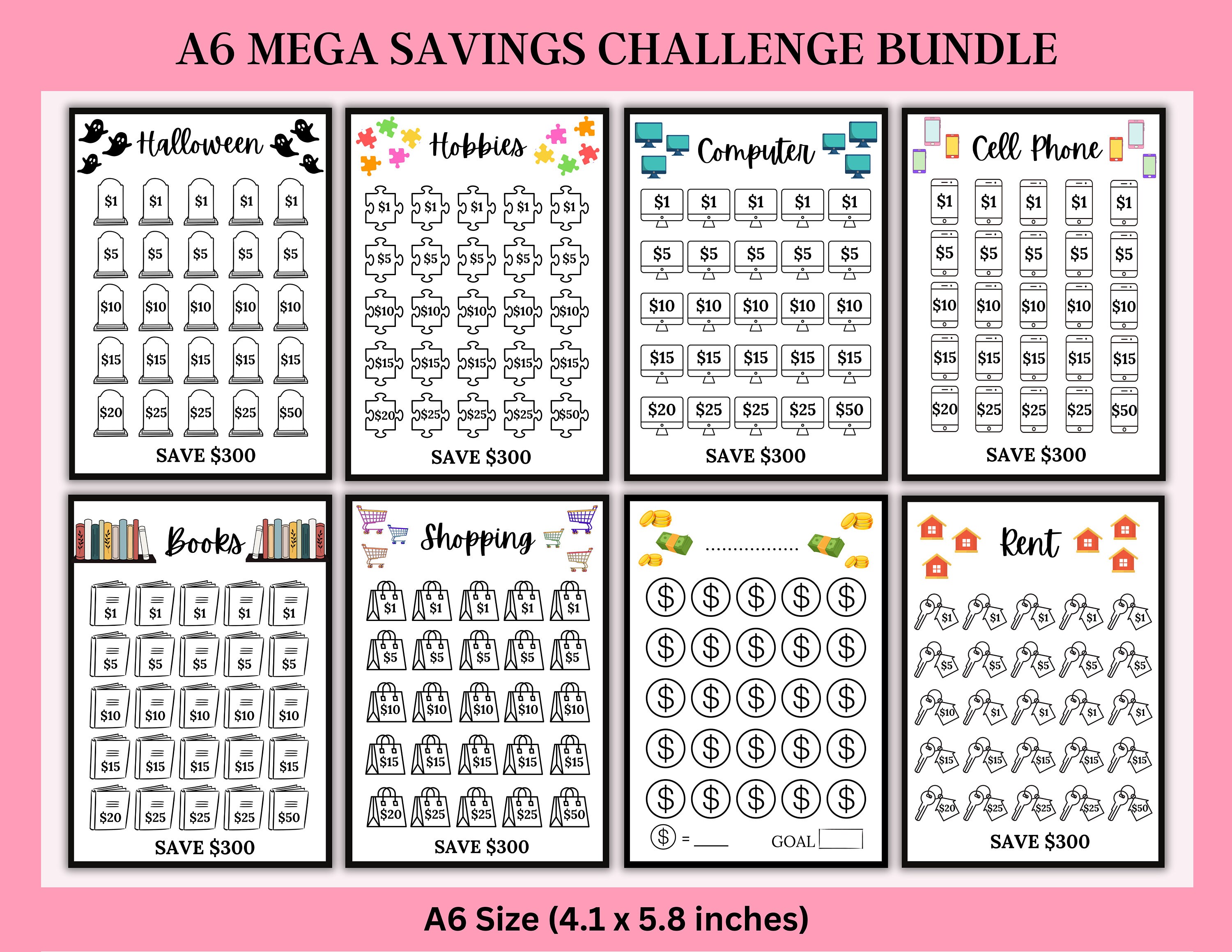 Mega Savings Challenge Bundle | A6 Kids Savings Challenge Bundle ...