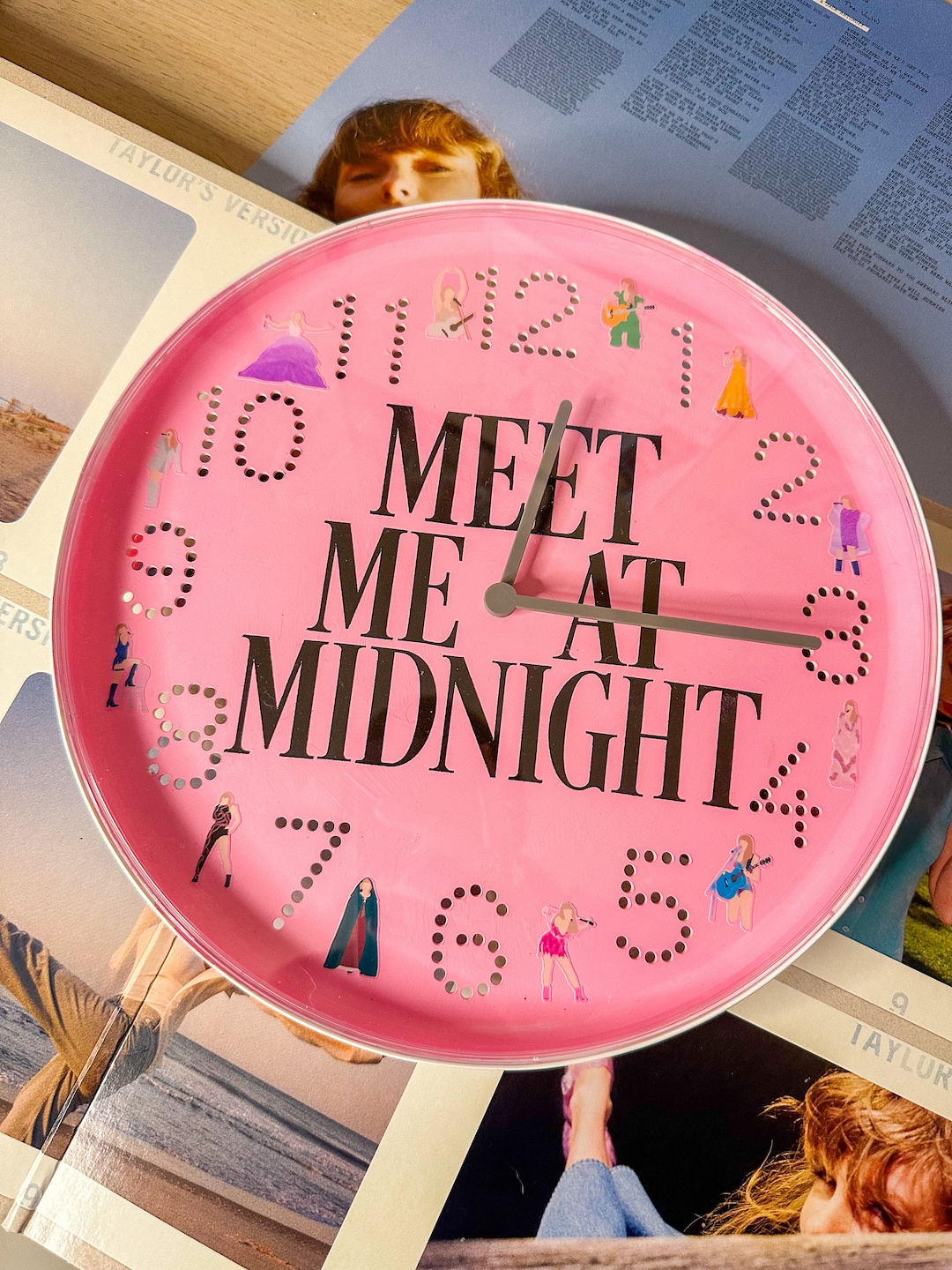 Eras Tour Clock Meet Me at Midnight Taylor Swift Swiftie Plastic Simple ...