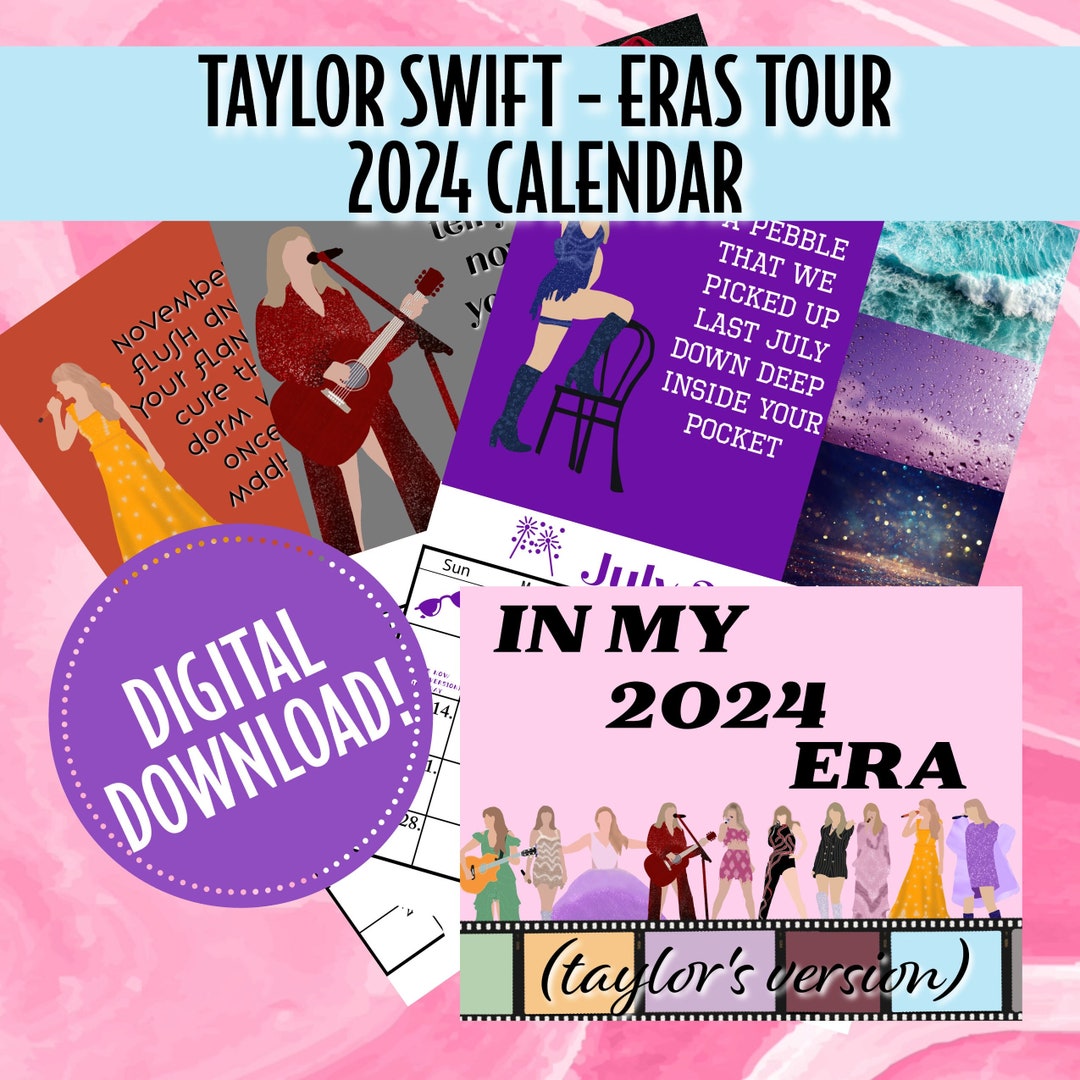 DIGITAL in My 2024 Era Taylor Swift 2024 Calendar 12 Month Gift Swiftie ...