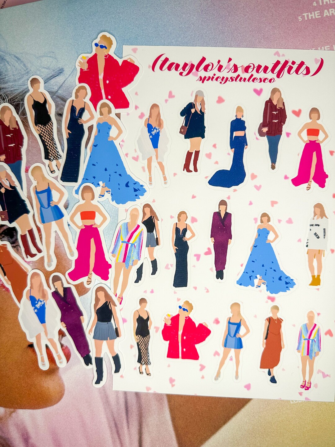 Taylor Swift Outfit Stickers Eras Tour Swiftie Midnights Grammys Kiss ...