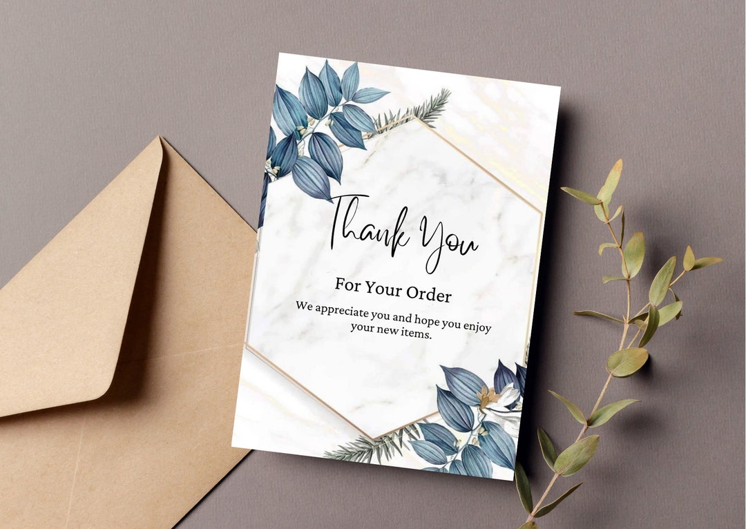Thank You Card Editable Card Printable Card Instant - Etsy