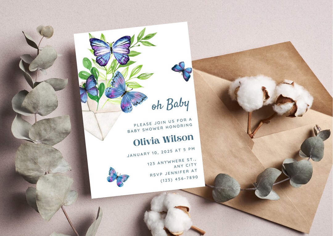 Invitación Editable para Baby Shower Invitación Imprimible, Digital o ...