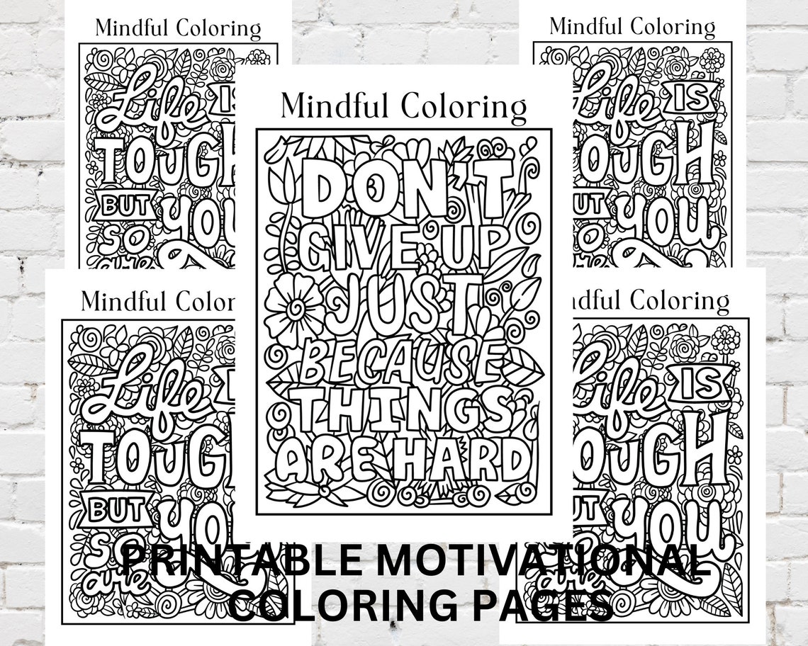 Otivational Coloring Positive Quotes Worksheets, Coloring Book for ...