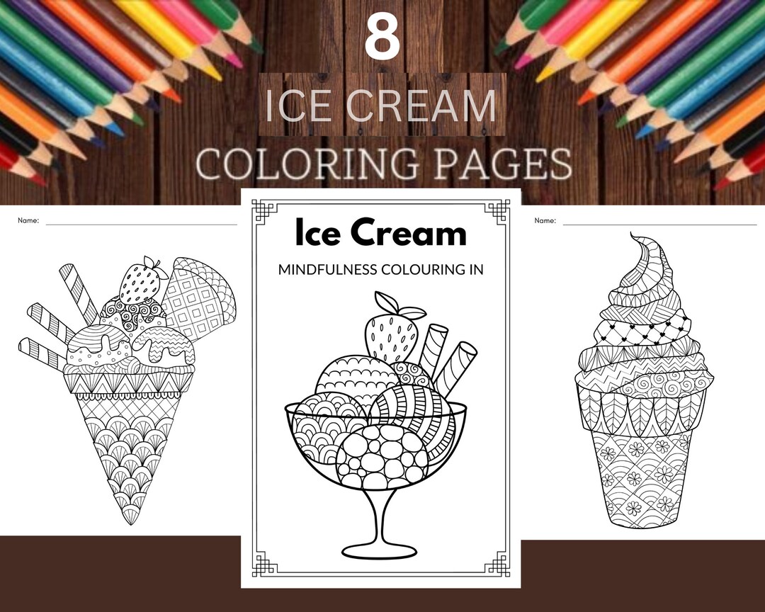Ice Cream Mindful Coloring Book for Adults, Coloring Pages for Kids ...