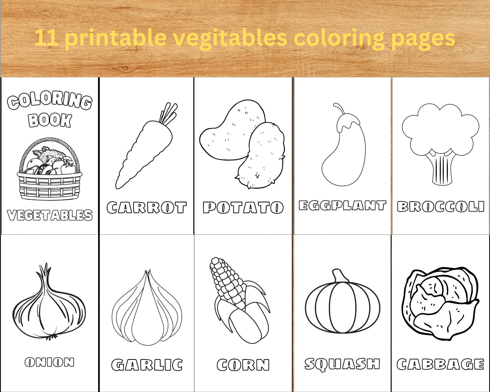 Vegetable Printable Coloring Pages
