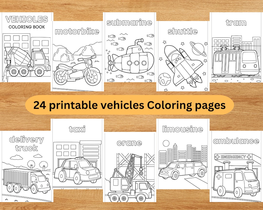 Vehicle Coloring Pages, Printable Coloring Pages, Editable Coloring ...