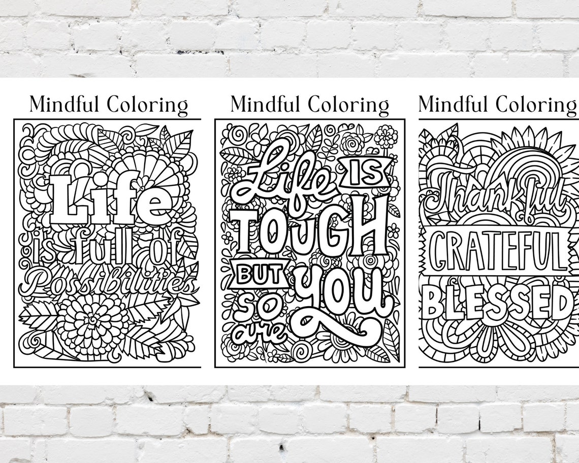 Otivational Coloring Positive Quotes Worksheets, Coloring Book for ...