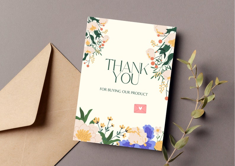 Thank You Card Editable Card Printable Card Instant - Etsy