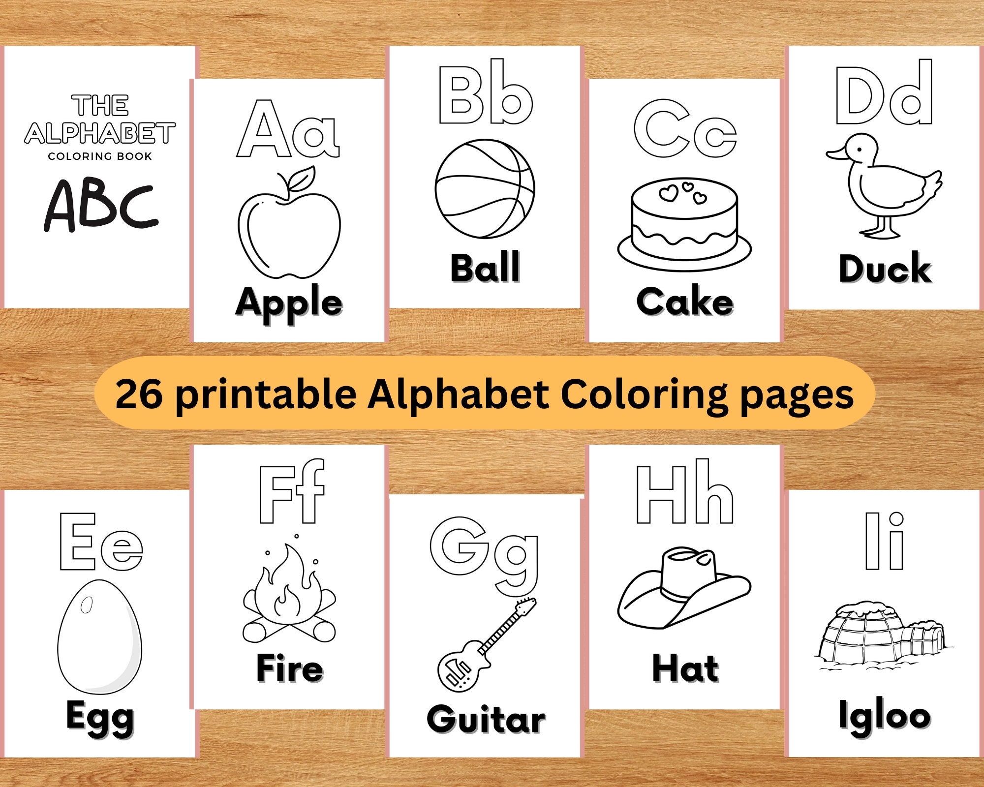 Printable Alphabet Coloring Pages Worksheets for Kids: Preschool ...
