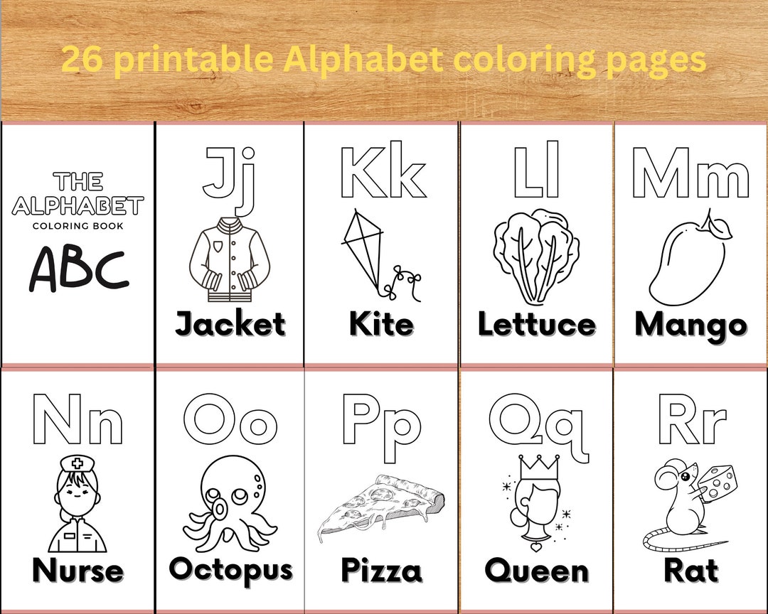 Printable Alphabet Coloring Pages Worksheets for Kids: Preschool ...