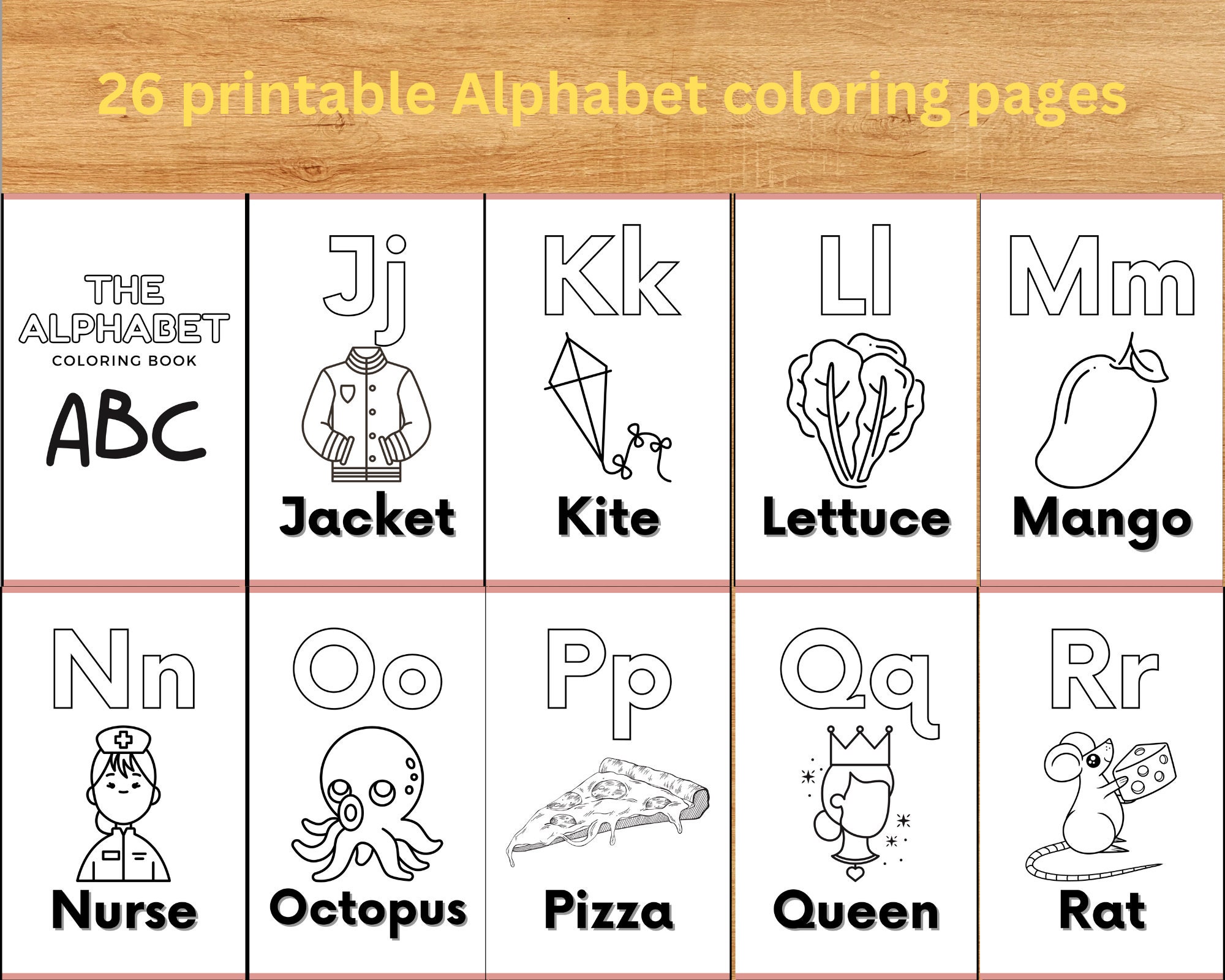 Printable Alphabet Coloring Pages Worksheets for Kids: Preschool ...