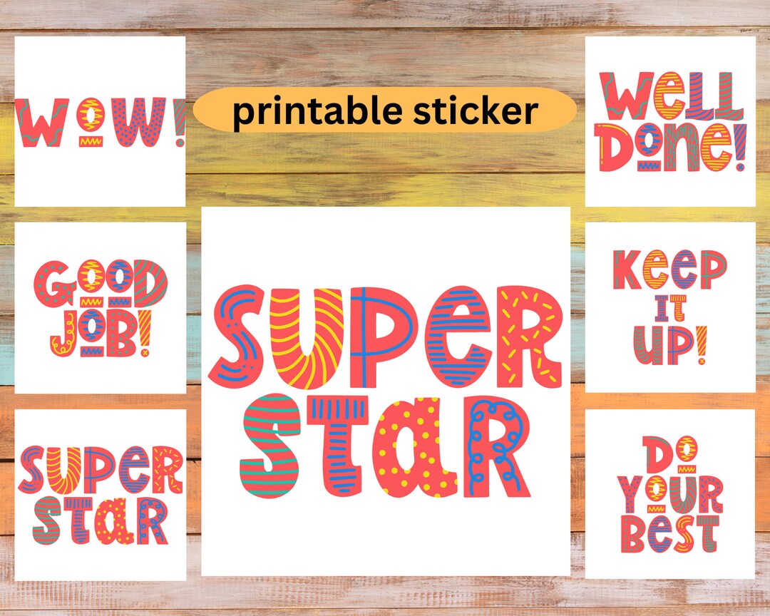 Super Star Sticker, Wow Sticker, Keep It up Sticker, Good Job Sticker ...