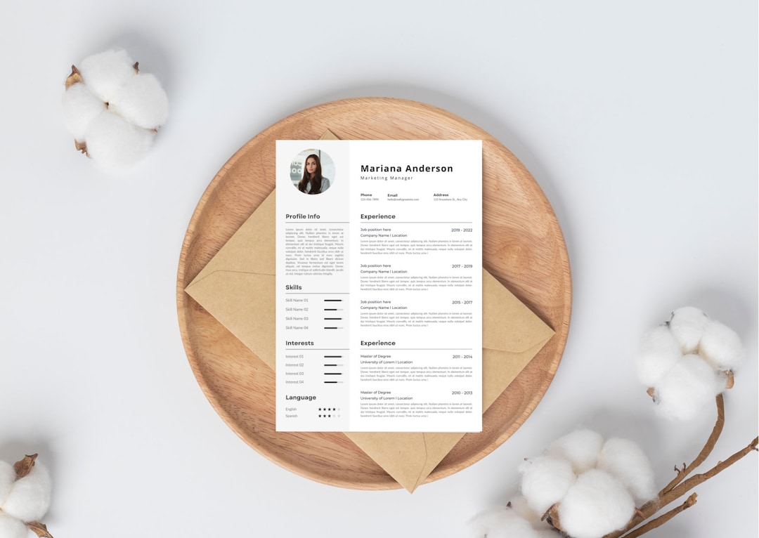 Resume Template Digital Product Digital Download Modern CV Modern ...
