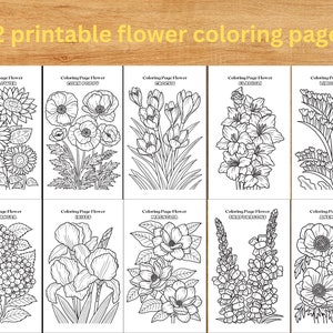 Flowers Coloring Pages, Botanical Coloring Pages, Printable Adult ...