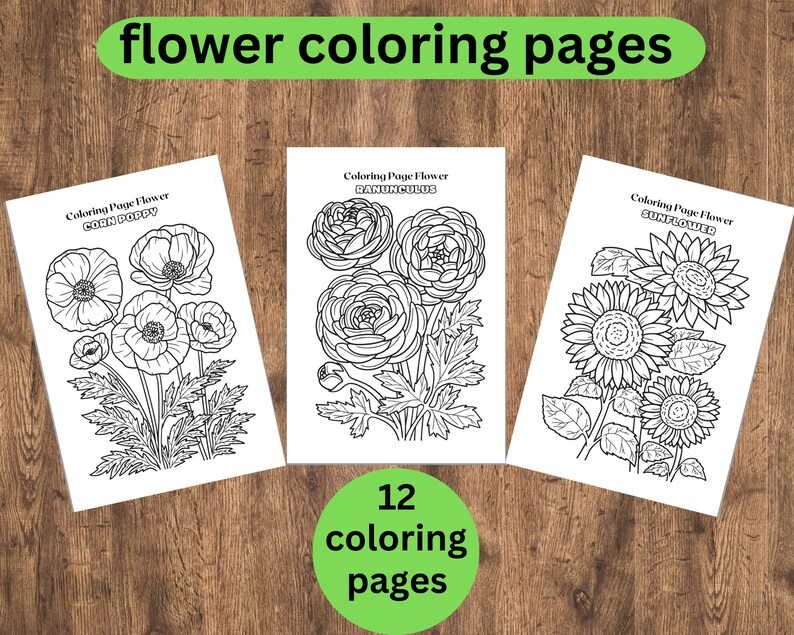 Flowers Coloring Pages, Botanical Coloring Pages, Printable Adult ...