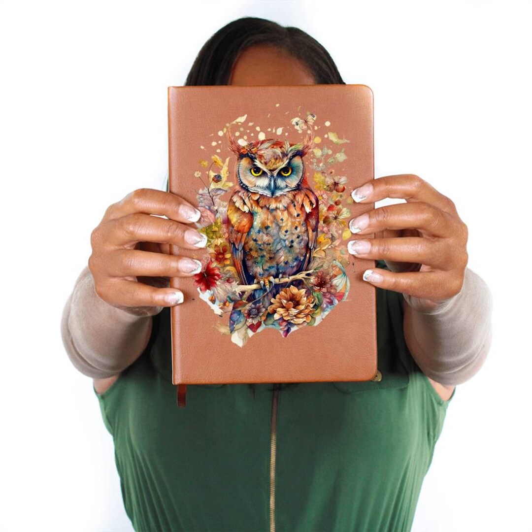 Owl Journal, Vegan Leather Journal, Owl Lover Gift, Owl Notebook ...