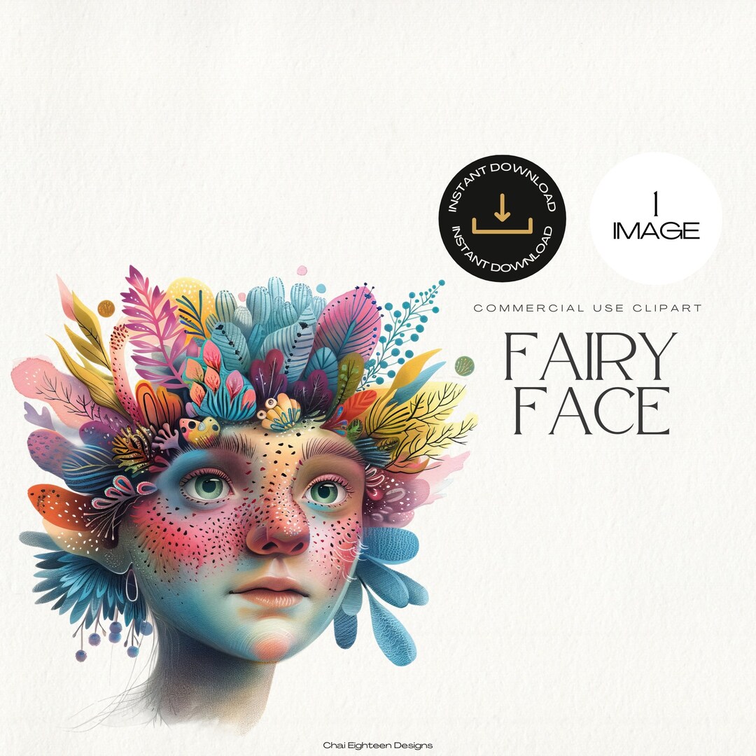 Fairy Face Clipart, Fantasy Image, Enchanted Features, Junk Journal ...
